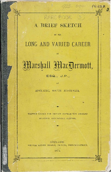 A brief sketch of the long and varied career of Marshall MacDermott of ...