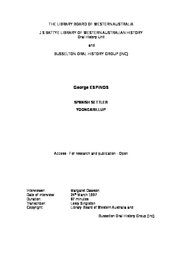 [Interview with George Espinos] - PDF 271.3 KB