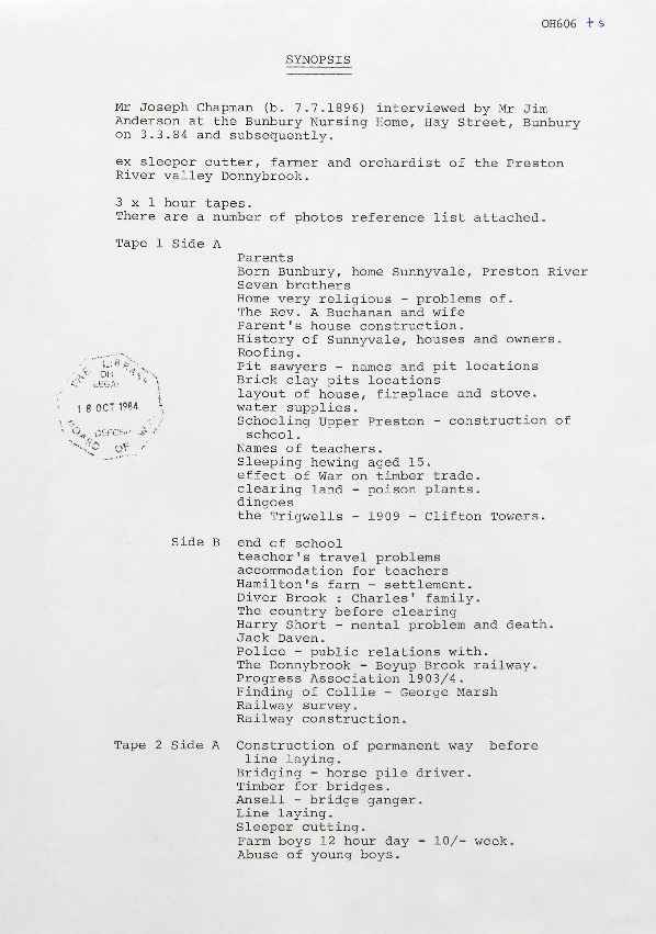 [Interview with Joseph Chapman] - PDF 2.4 MB