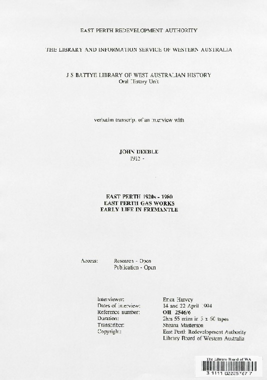 [Interview with John Deeble] - PDF 28.5 MB