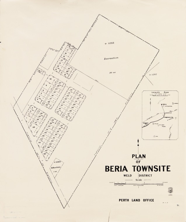 Plan of Beria townsite, Weld District - JPG 71.3 KB