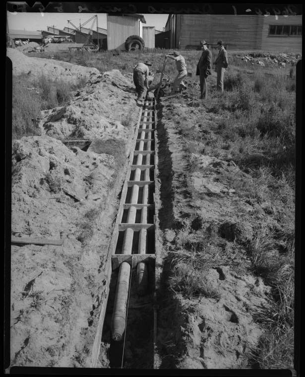 Denaro Concrete Block Manufacturing Co. at work, 8 September 1952 ...