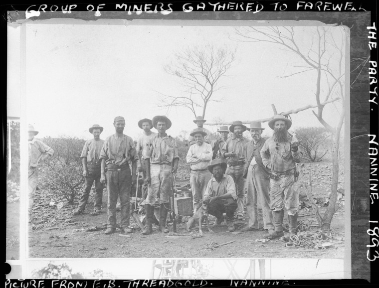 Gillies MacPherson, W. Johnston and J.C. Peterkin leaving Nannine on a ...