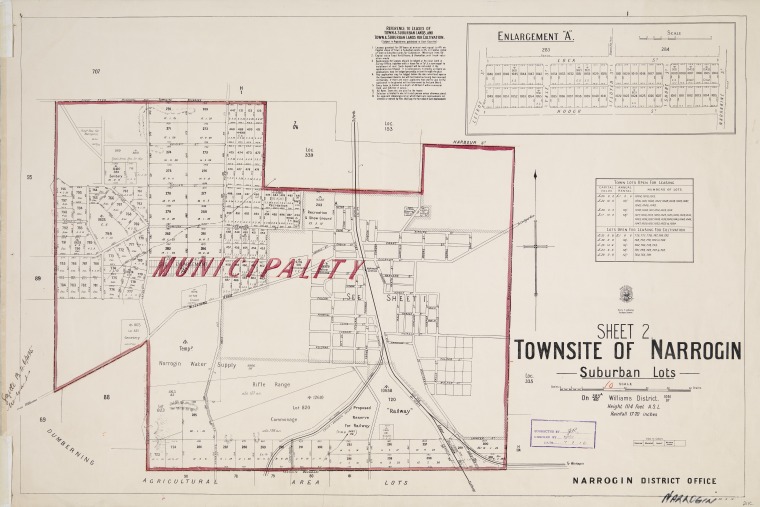Sheet 2 townsite of Narrogin suburban lots - JPG 97.8 KB