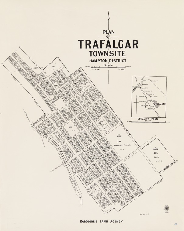 Plan of Trafalgar townsite, Hampton District - JPG 103.7 KB