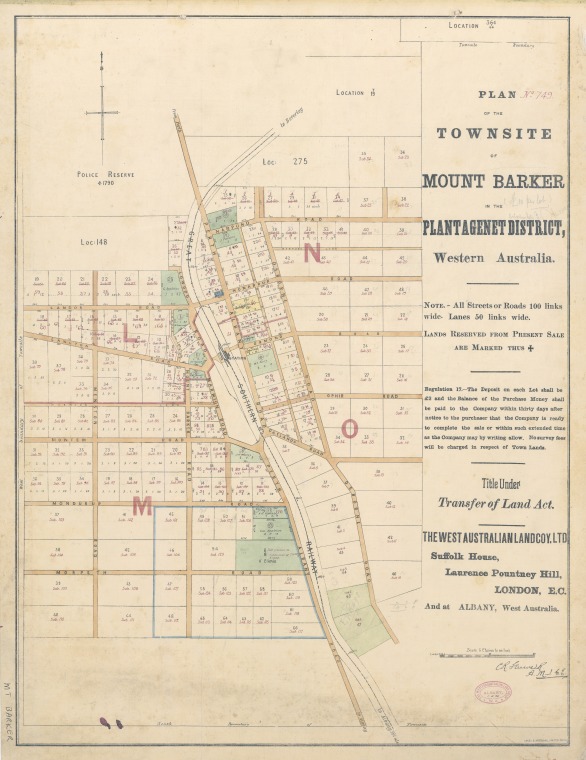 Plan of the townsite of Mount Barker, Plantagenet district Western ...