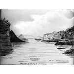 Photograph of a sketch of Port George IV made by Aeneas Gunn in 1891 ...