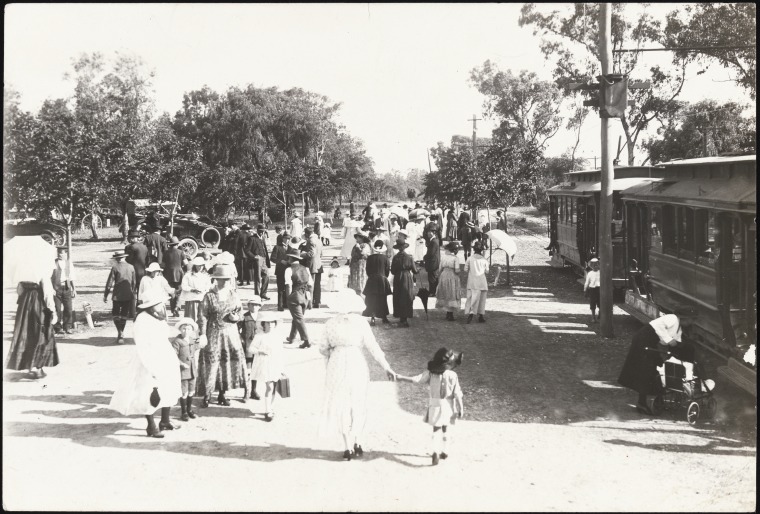 Scene at Point Walter on the occasion of the opening of that resort for ...