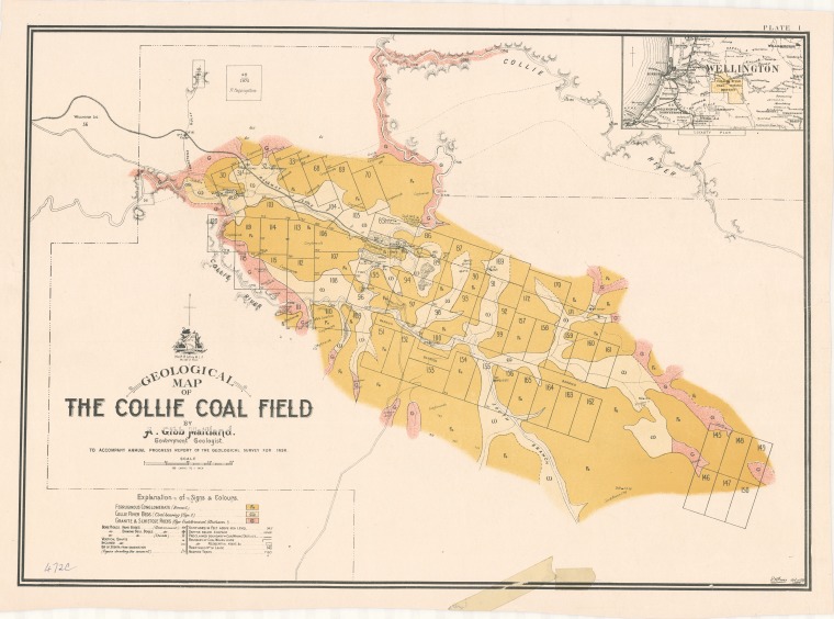 Geological map of the Collie coalfield - JPG 107.6 KB