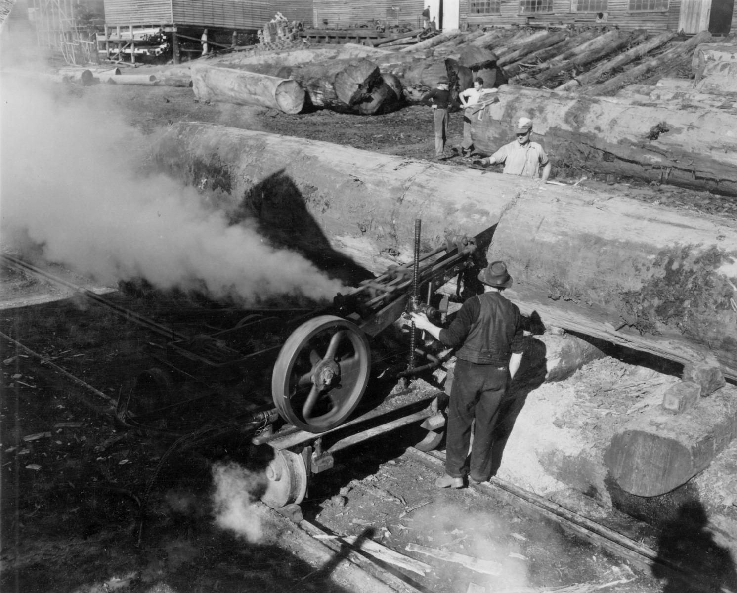 Steam operated cross-cut saw, Pemberton State Saw Mill [picture] - JPG ...