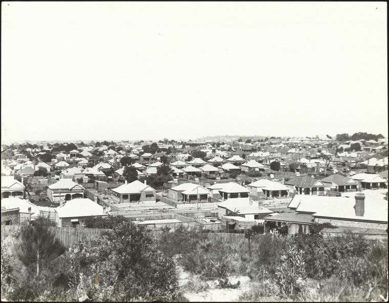 Looking over North Perth from Walcott Street, showing Mt Eliza in the ...