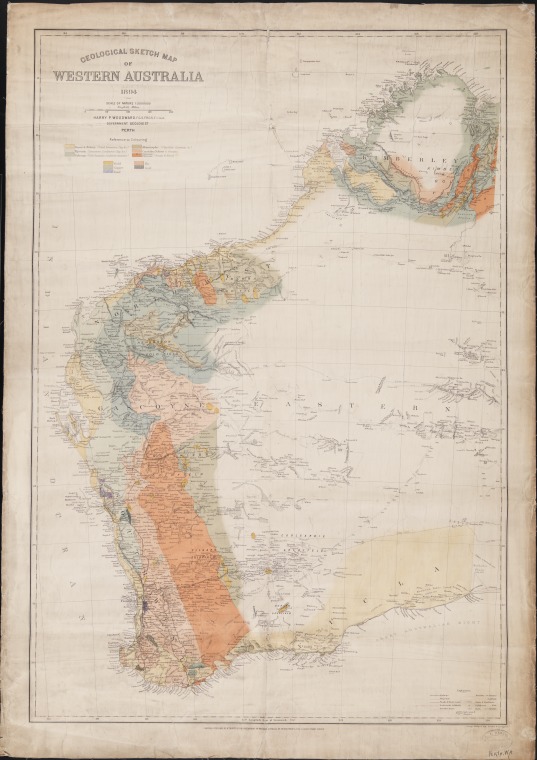 Geological sketch map of Western Australia 1894 - JPG 107.8 KB