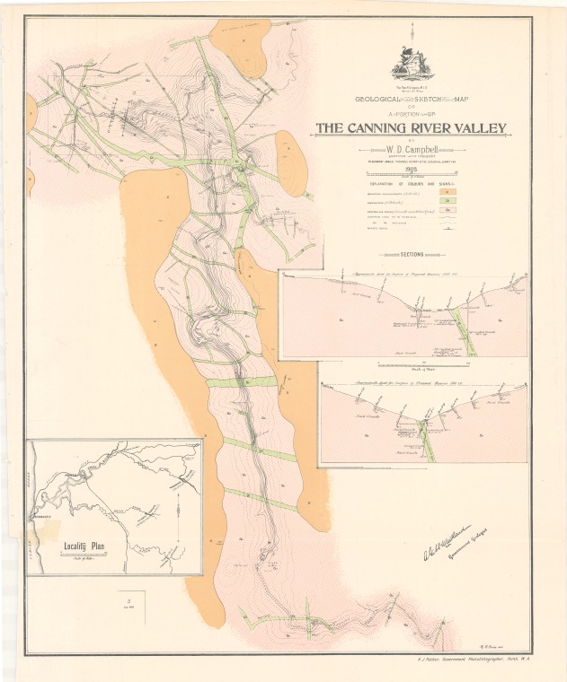 Geological sketch map of a portion of the Canning River Valley - JPG ...