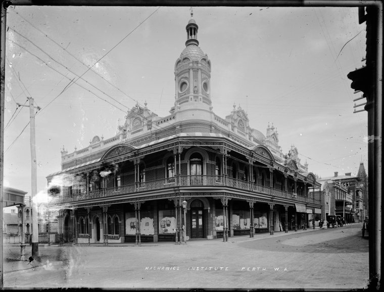 Swan River Mechanics Institute, corner Hay and Pier Streets, Perth ...