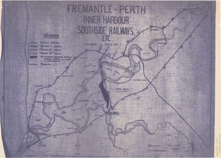 Fremantle-Perth, inner harbour, southside railways, etc. - JPG 133.7 KB