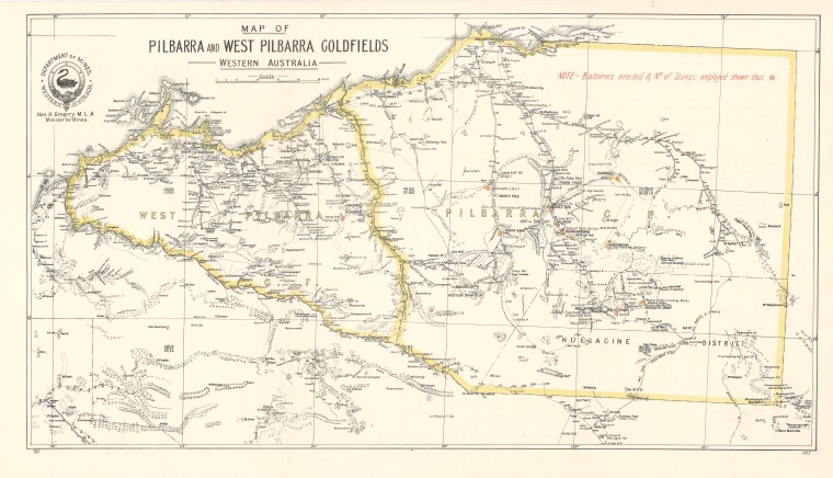 Map of Pilbarra and West Pilbarra Goldfields Western Australia - JPG ...