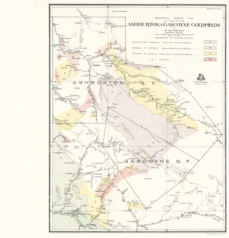 [Geological maps of the Gascoyne, Ashburton and West Pilbara goldfields ...