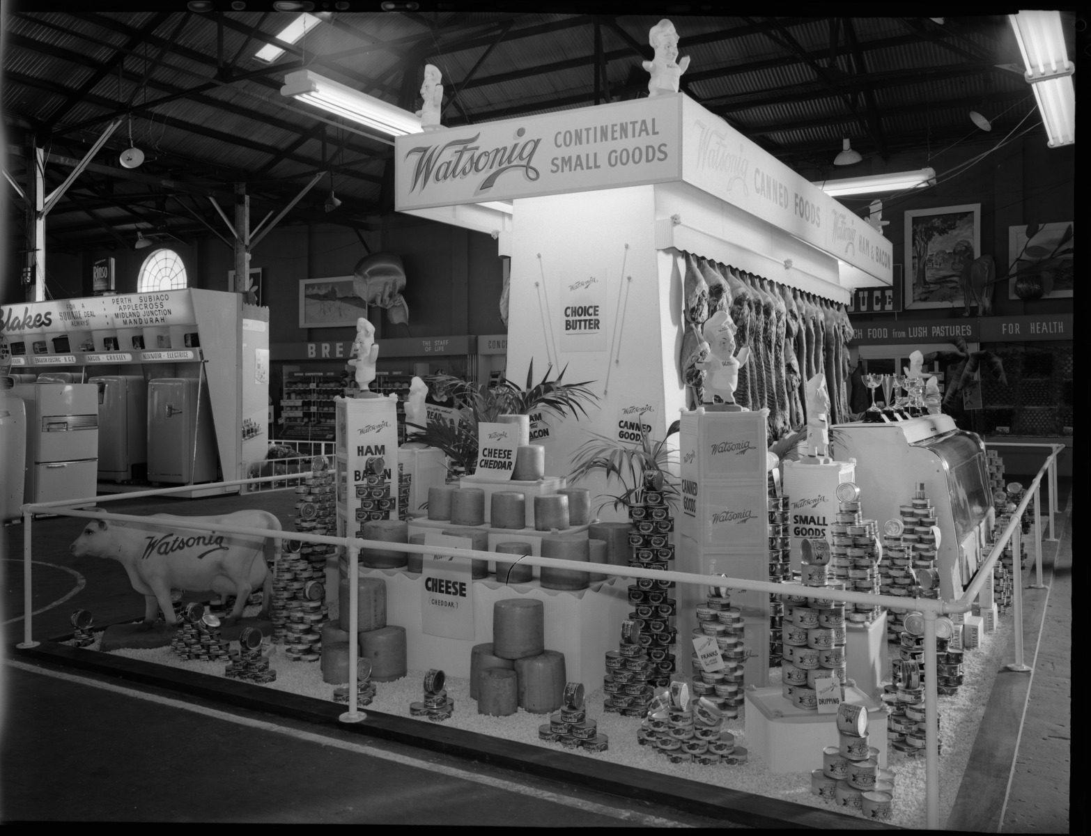 Watsons Foods display of butter cheese and bacon - JPG 405.7 KB