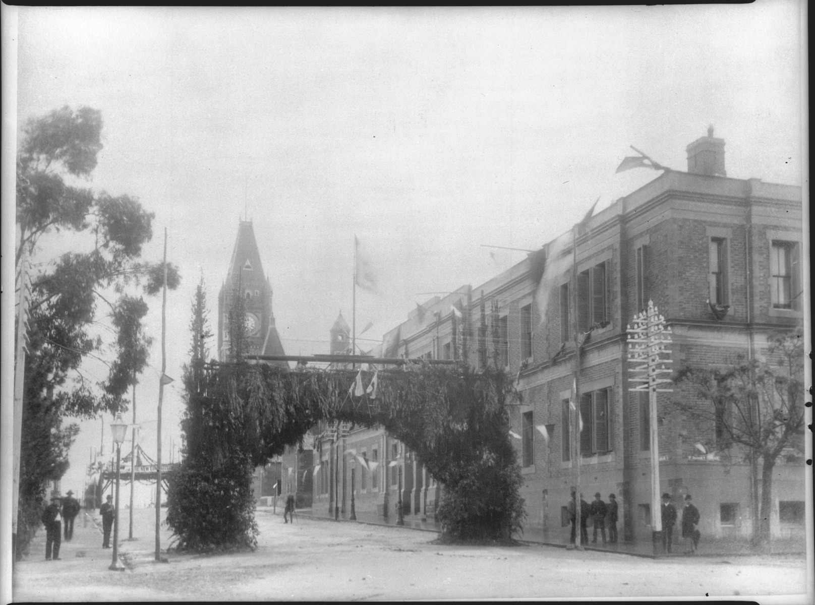 Barrack Street looking north from St. George's Terrace decorationed for ...