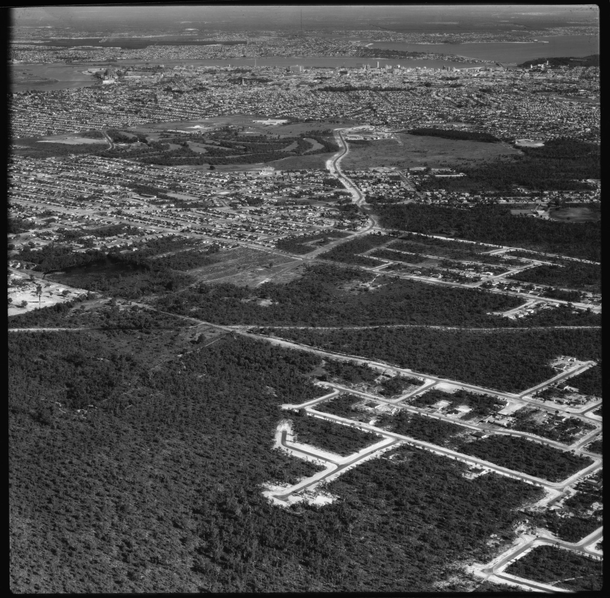 Aerial photograph of Dianella looking south towards the city across the ...