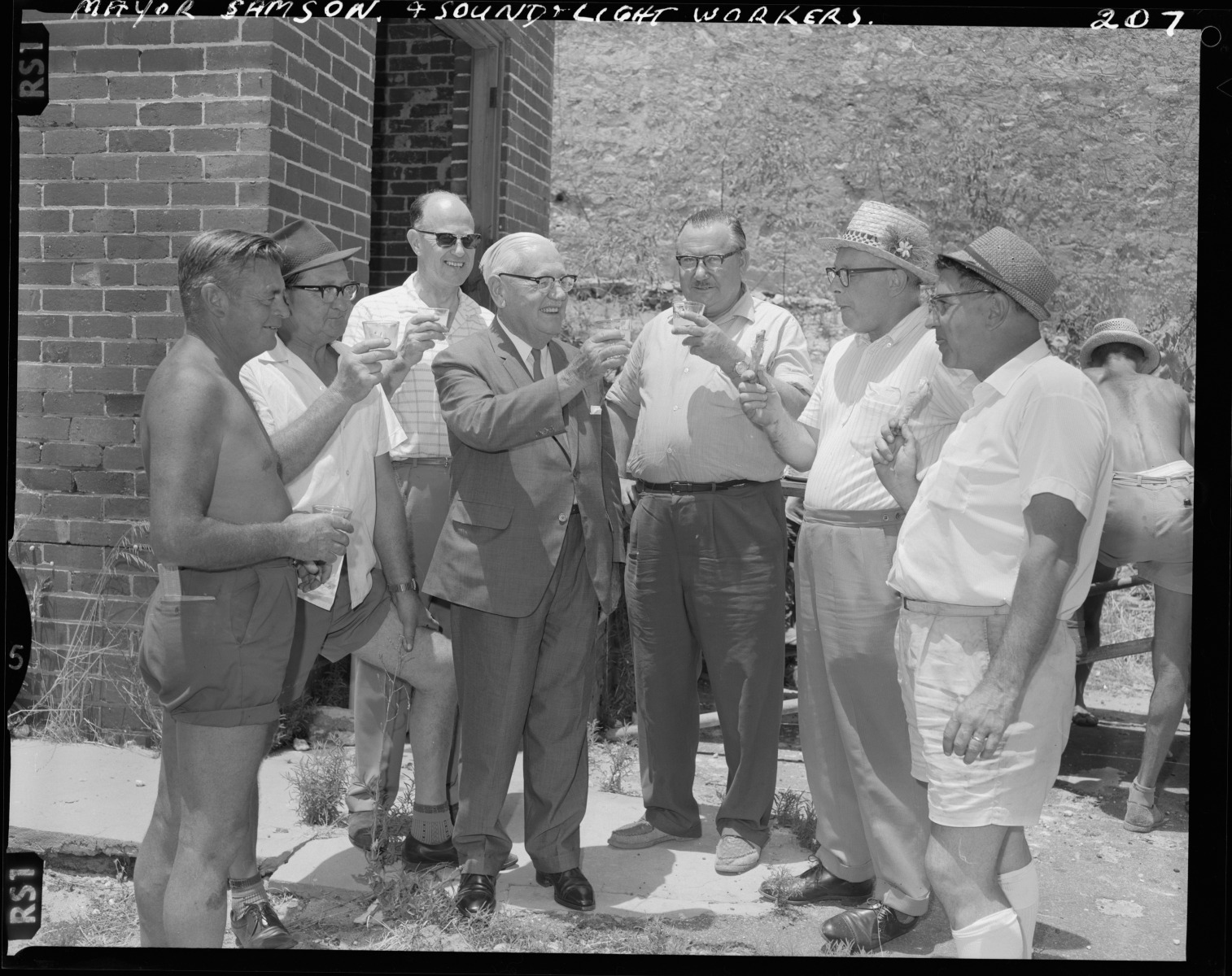 Mayor Samson and the workers who set up the Pageant of Sound and Light ...