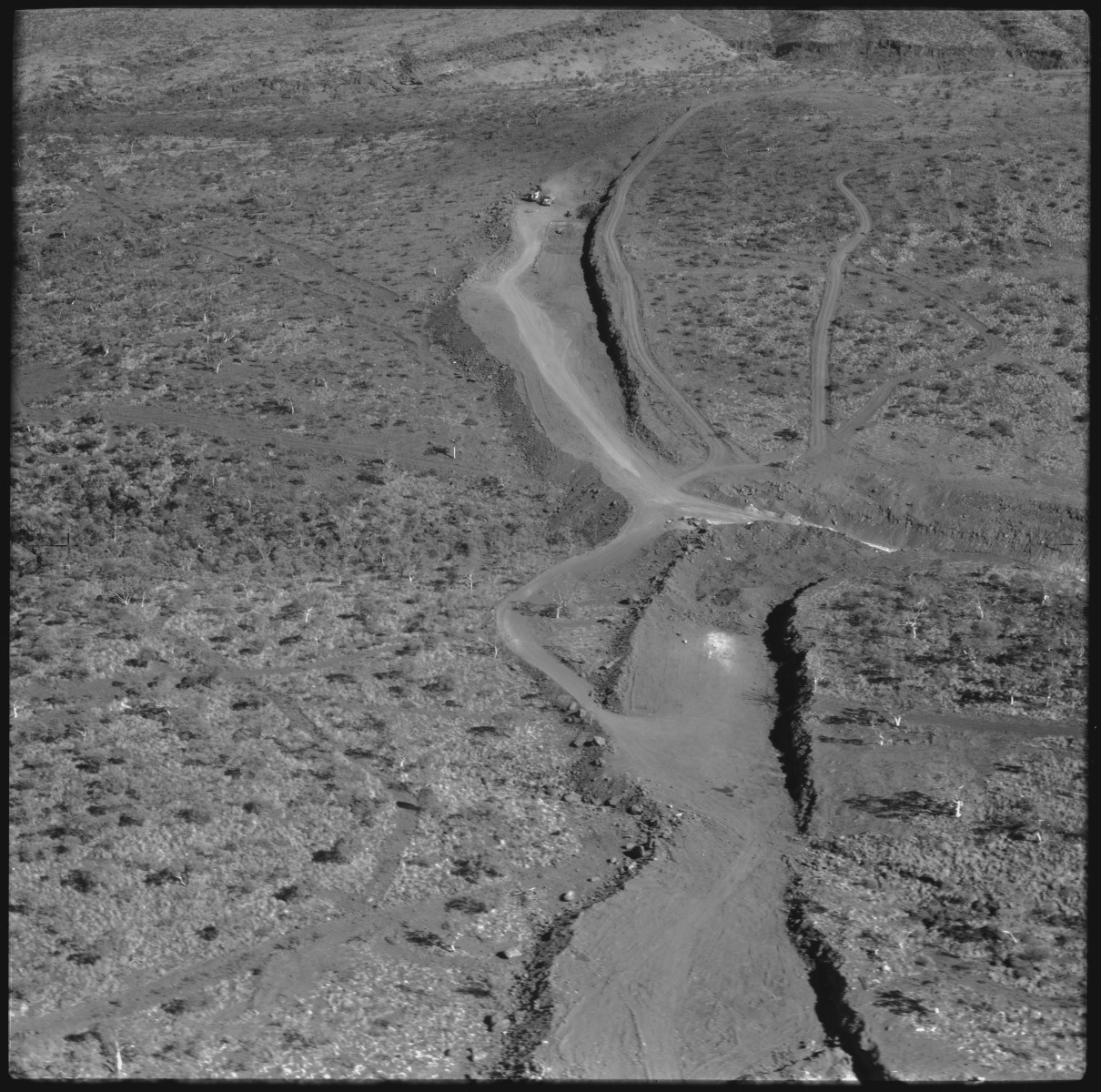 Aerial photographs of the construction of the iron mine at Mt Tom Price ...