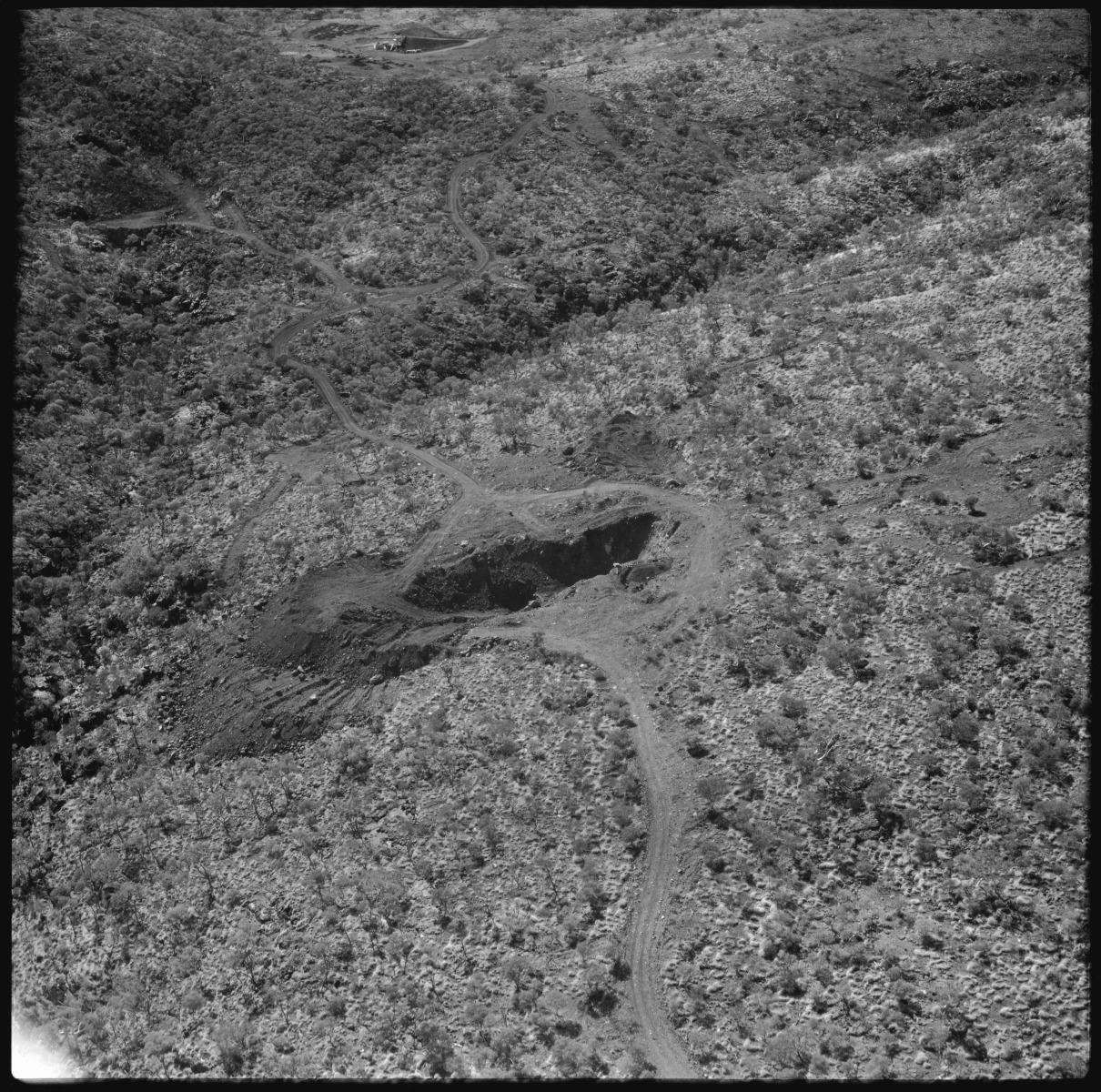 Aerial photographs of the construction of the iron mine at Mt Tom Price ...