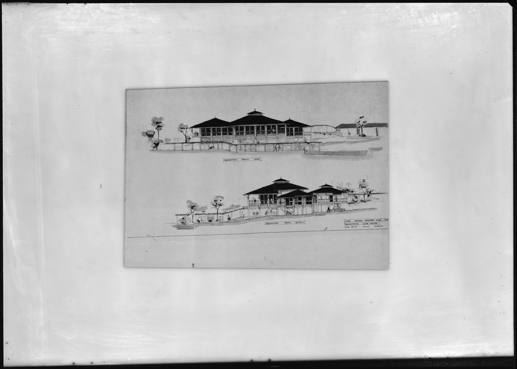 Photographs of the architectural plans for the proposed Lake Adams ...
