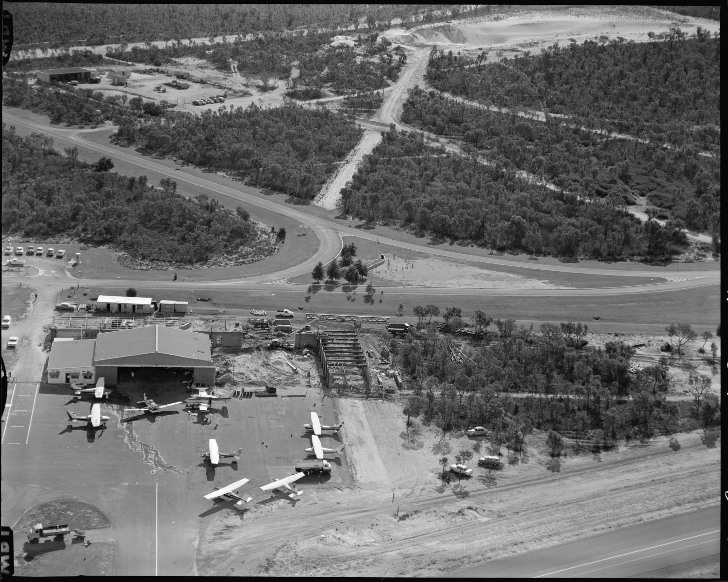 Aerial view of Simpson Aviation's hangar at Jandakot Airport with new ...