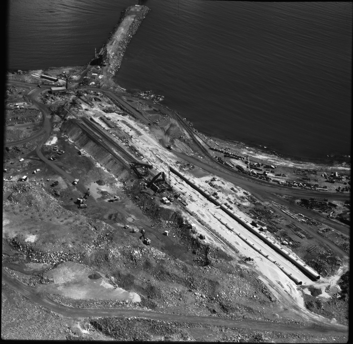 Aerial photographs of damage caused to the construction of Iron mining ...