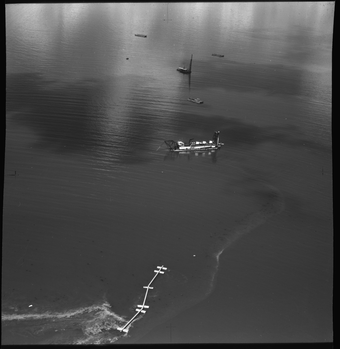 Aerial photographs of damage caused to the construction of Iron mining ...