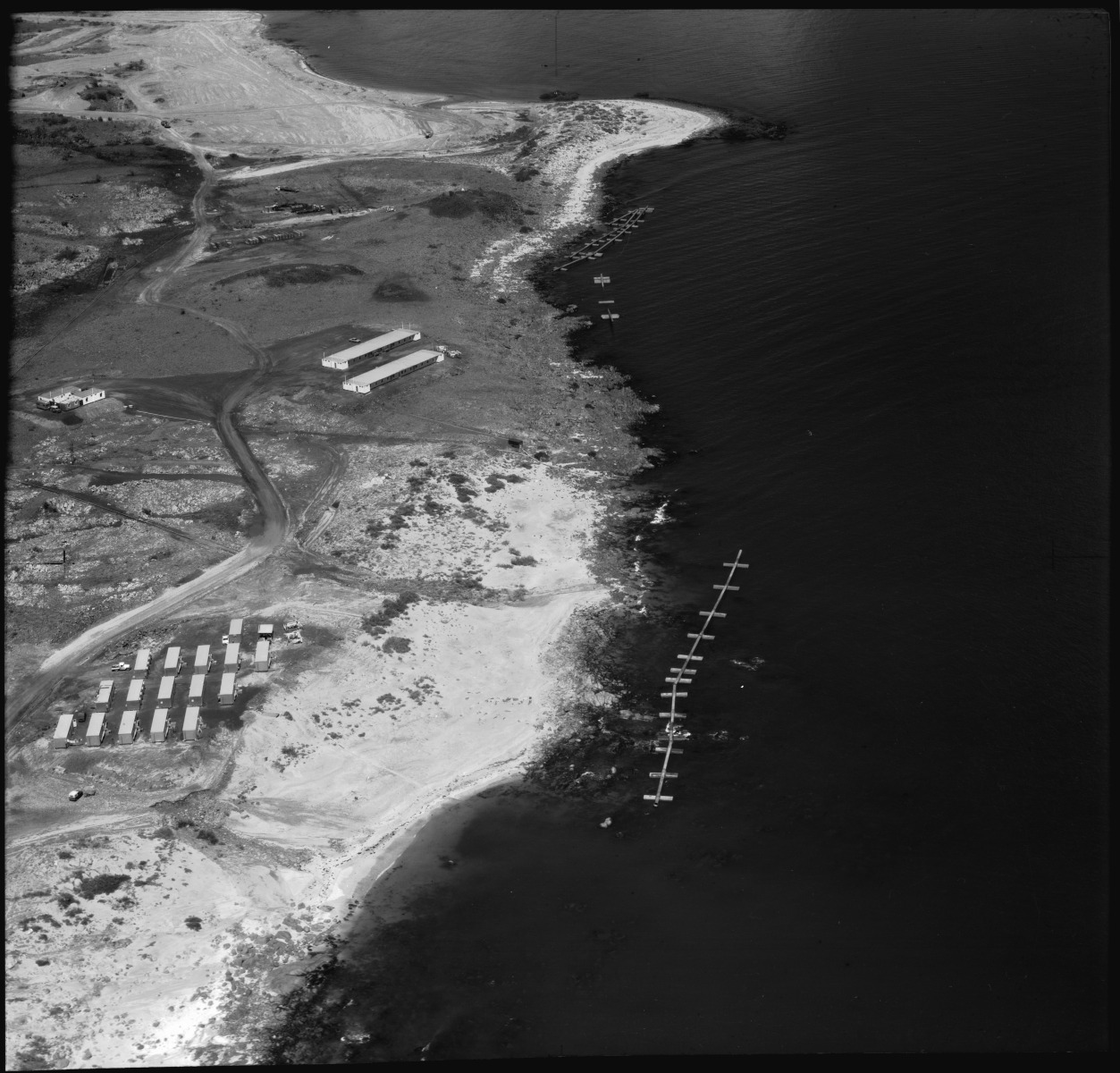 Aerial photographs of damage caused to the construction of Iron mining ...