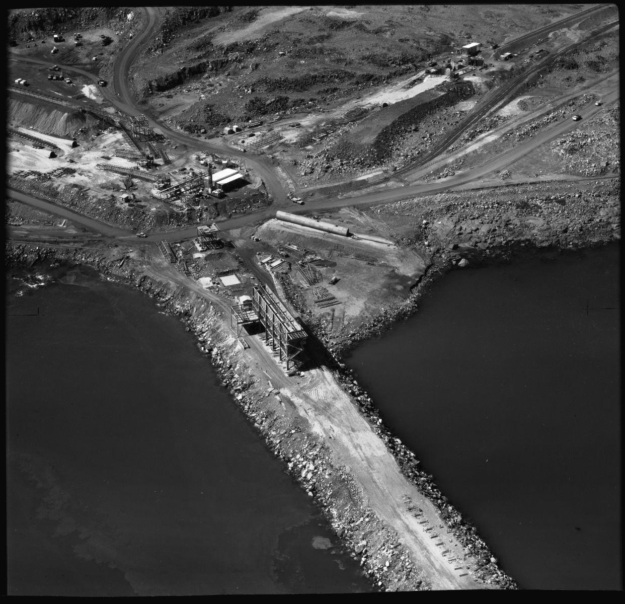Aerial photographs of damage caused to the construction of Iron mining ...