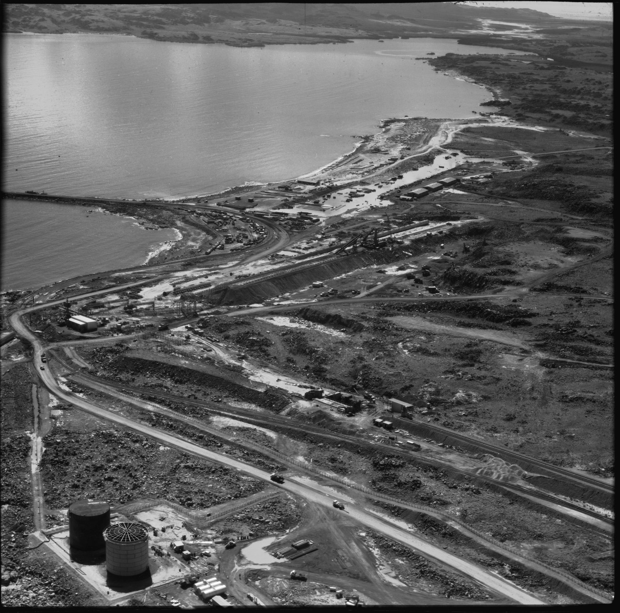 Aerial photographs of damage caused to the construction of Iron mining ...