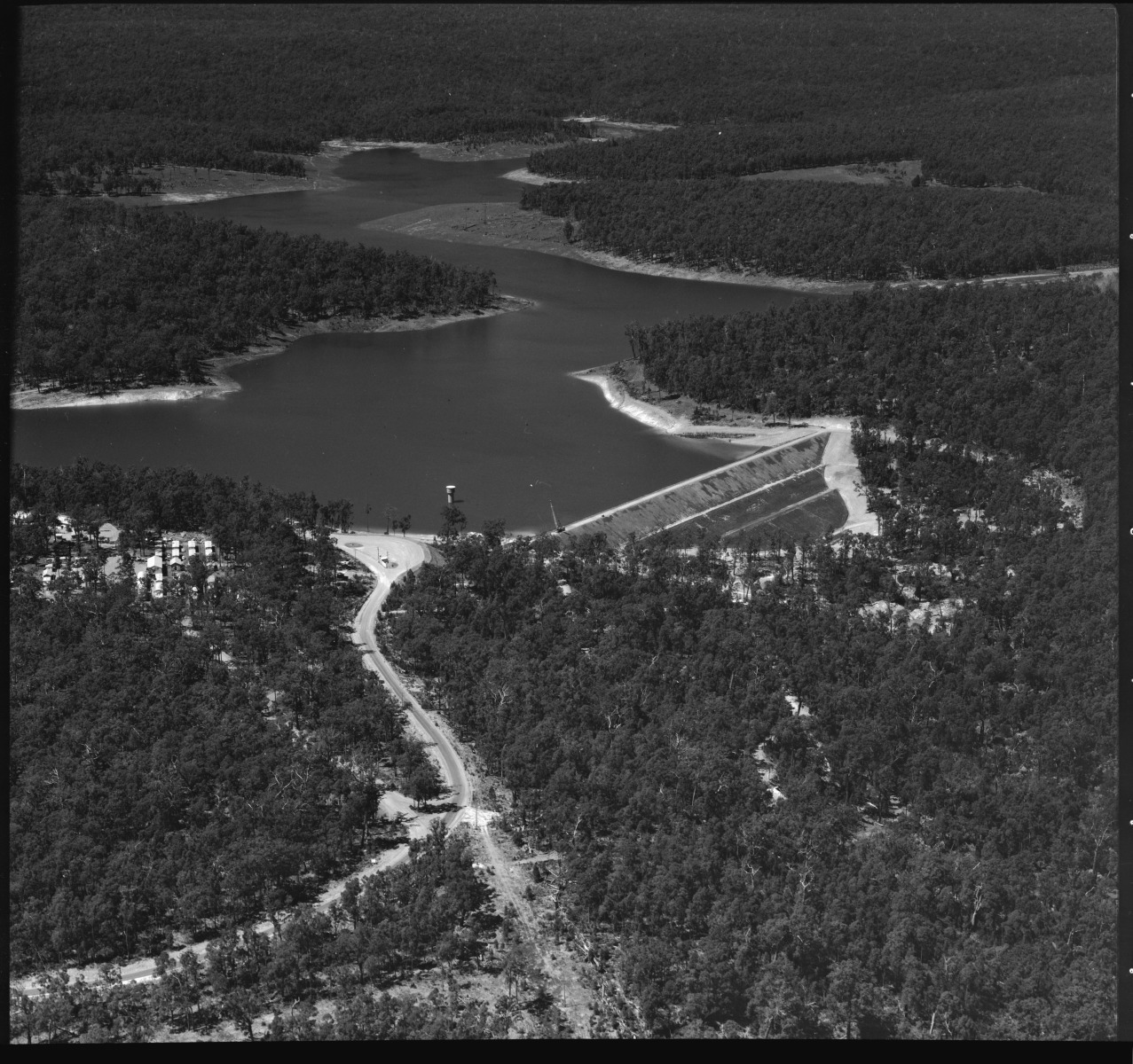 Aerial photograph of Waroona Dam 3 October 1966 - JPG 482.5 KB