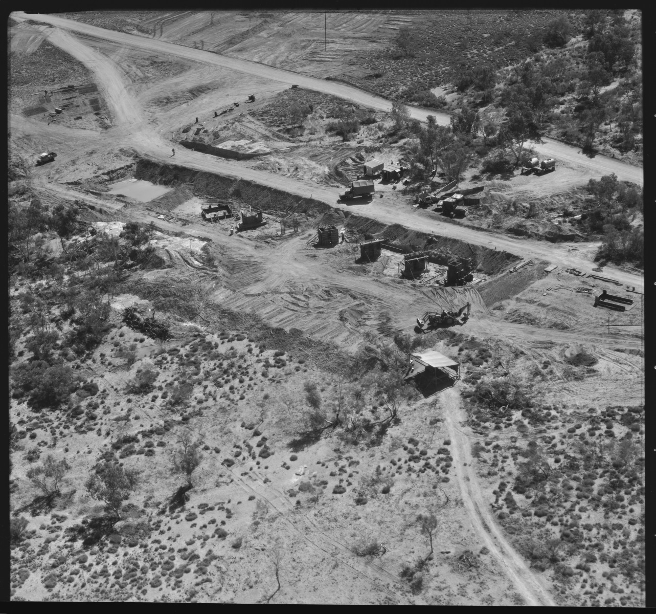 Aerial photographs of the construction of the Mt Newman Iron Ore ...