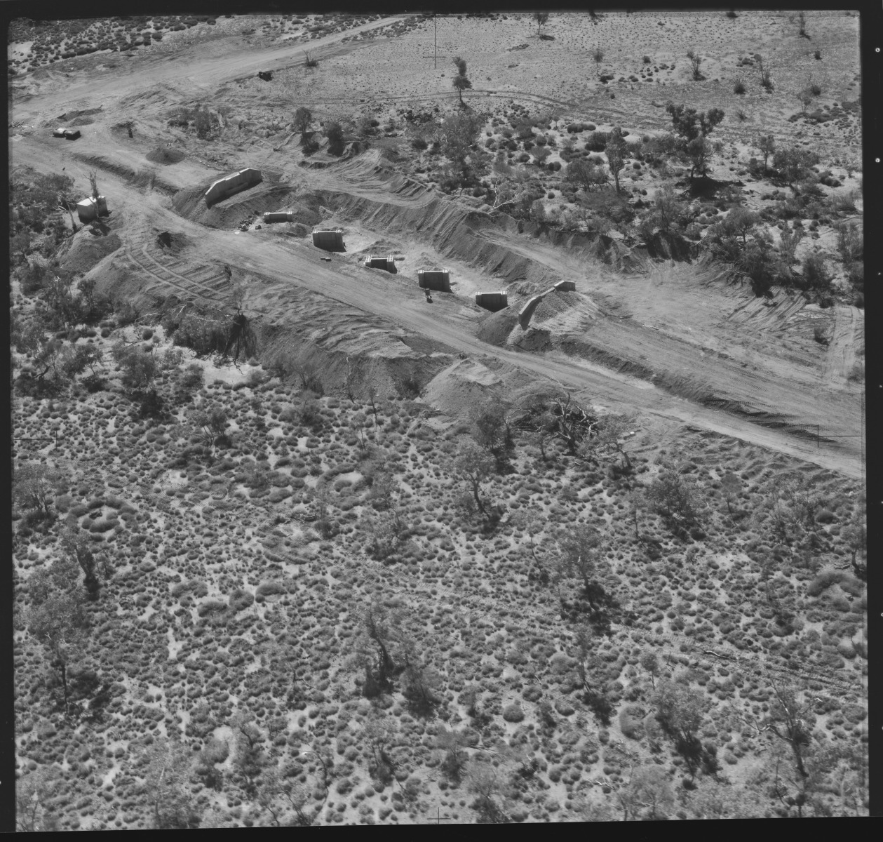 Aerial photographs of the construction of the Mt Newman Iron Ore ...