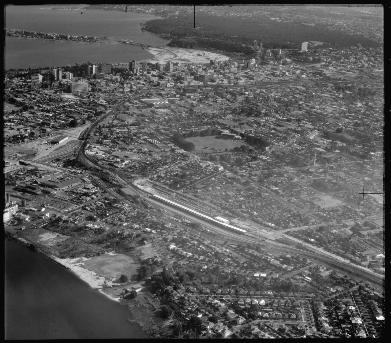 Aerial photographs of the East Perth Railway Terminal and East Perth 21 ...
