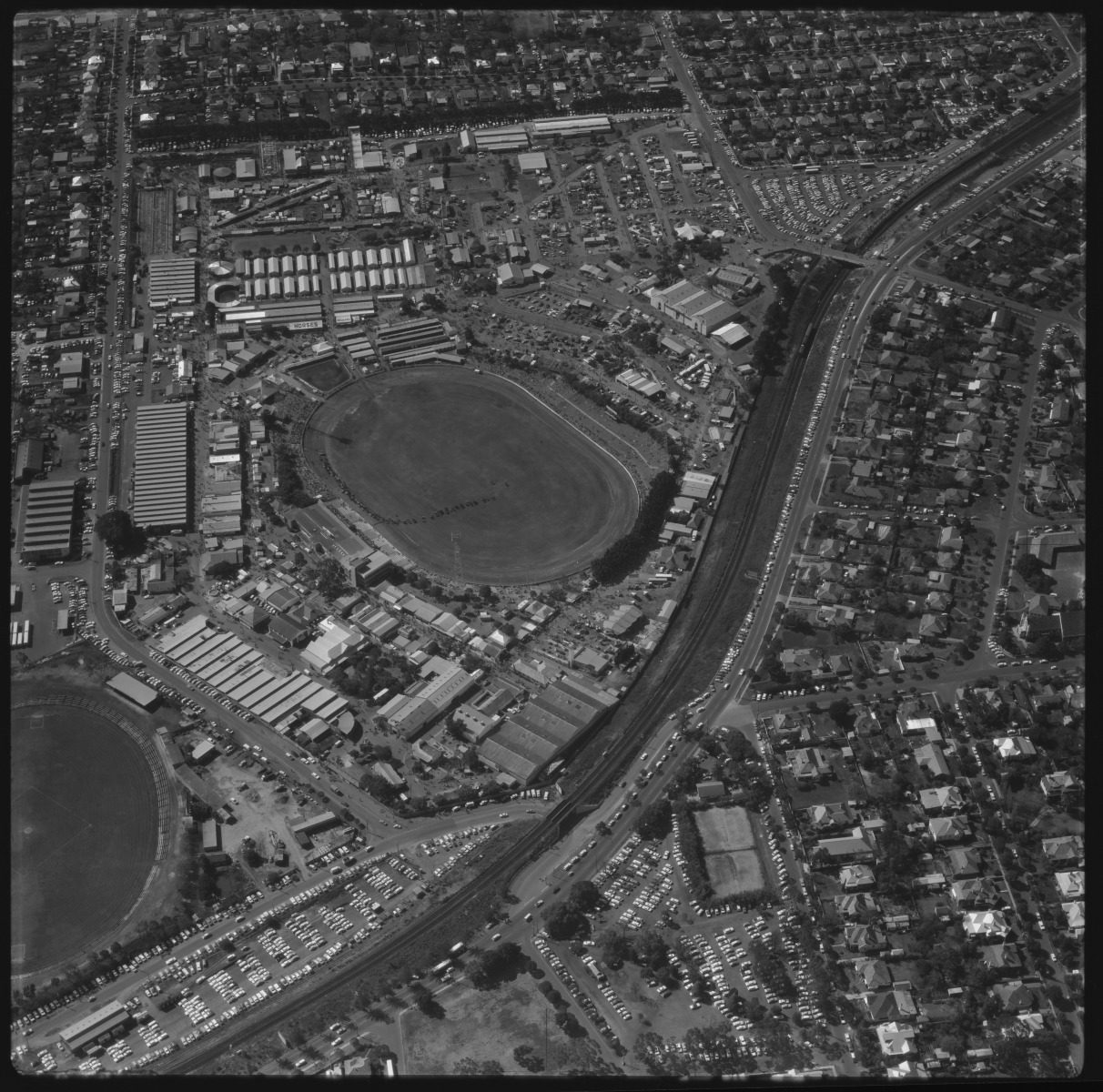 Aerial photographs of the 1973 Perth Royal Show at the Claremont ...
