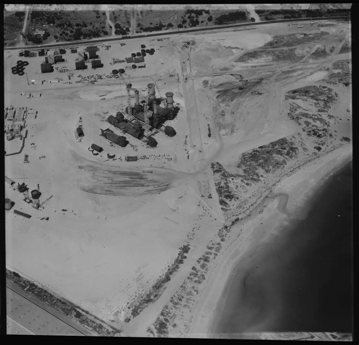 Aerial photographs of a semi-submersible drilling rig Ocean Endeavour ...