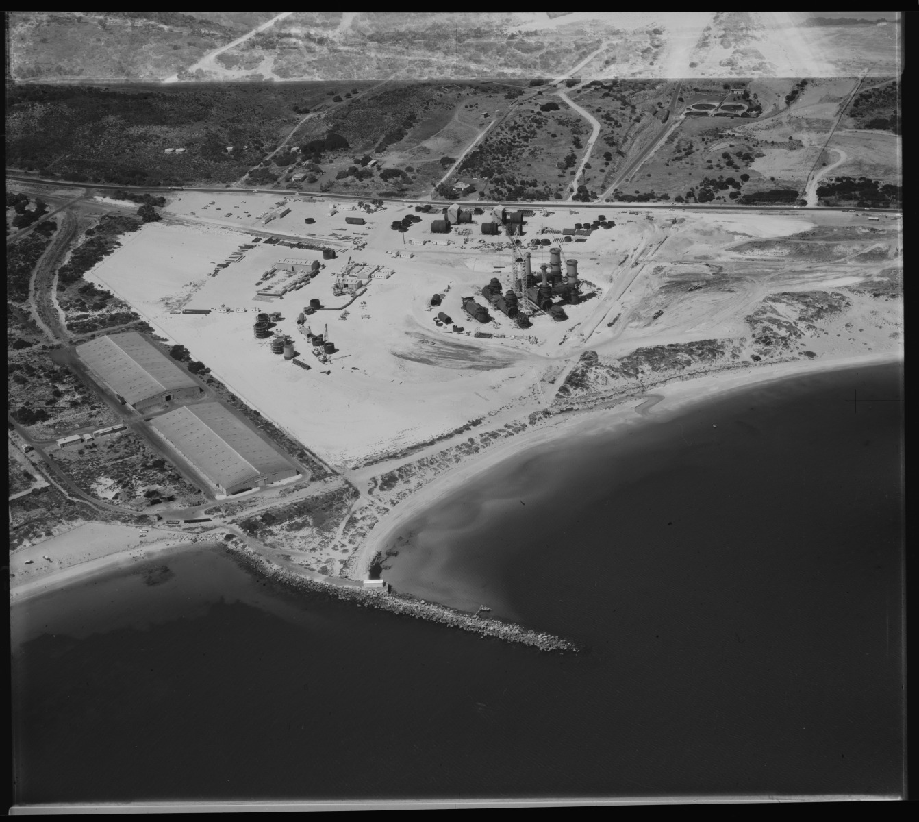 Aerial photographs of a semi-submersible drilling rig Ocean Endeavour ...