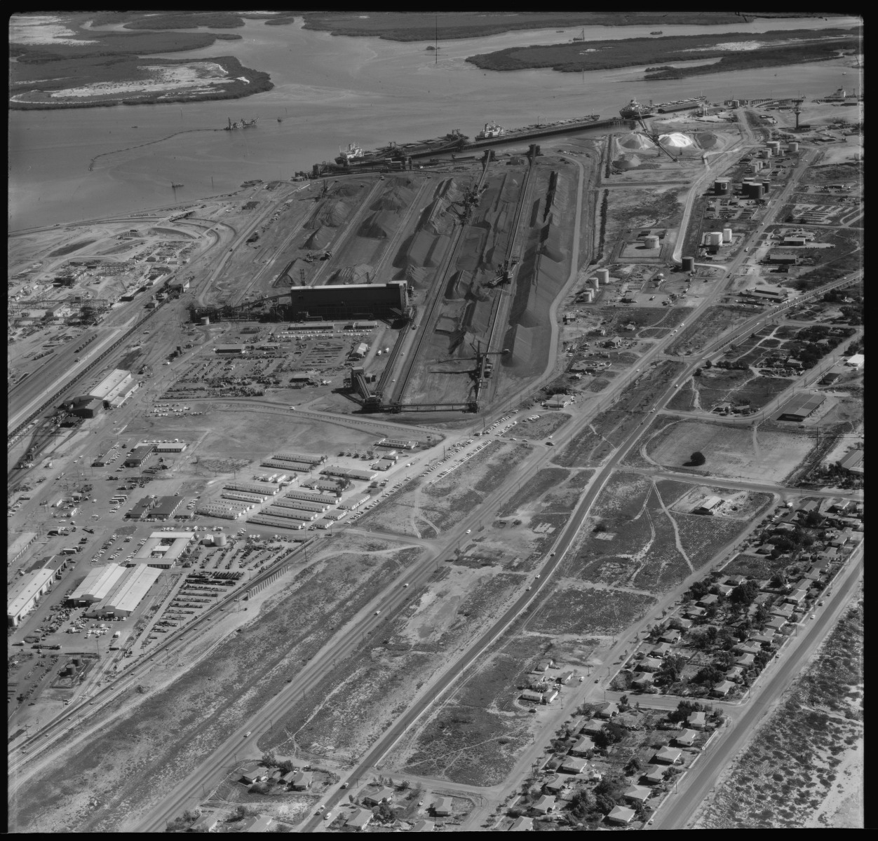 Aerial photographs of iron ore carriers loading at Nelson Point (Port ...