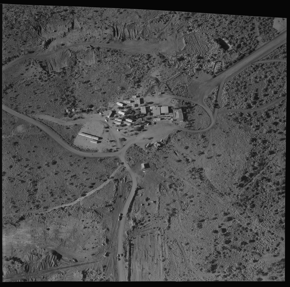 Aerial photographs of the Mt Newman Iron Ore Railroad line camps Cowra ...