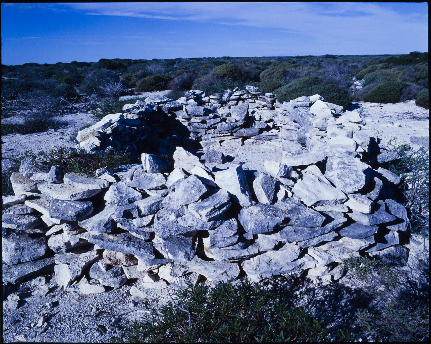 The remains of Batavia castaway Wiebbe Hayes' fort on the Abrolhos ...