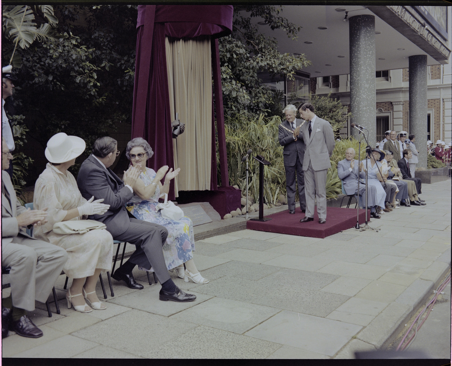 Prince Charles unveils a statue of James Stirling in Barrack Street on ...