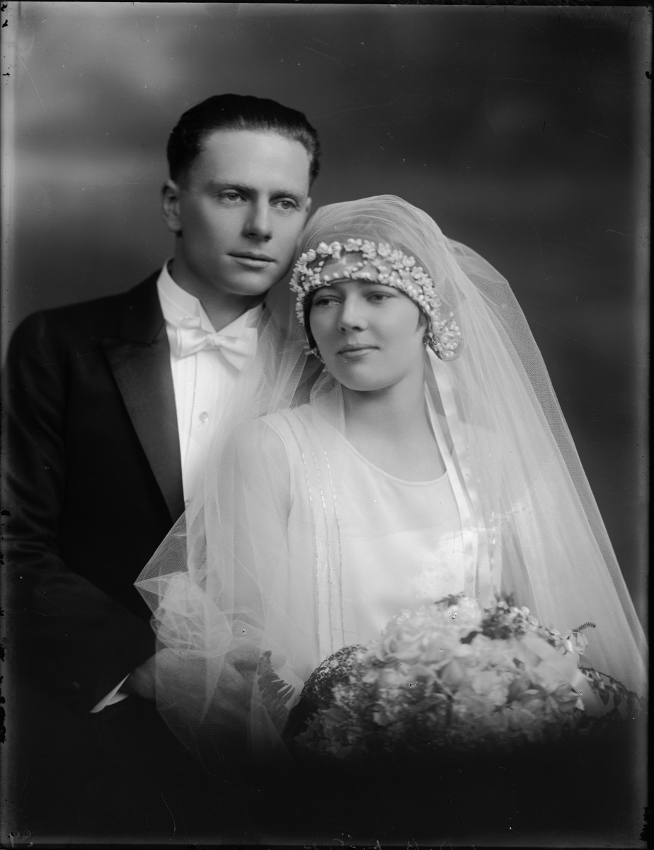 Studio portraits of newly married Ronald Hugh Searcy and Phoebe Doris ...