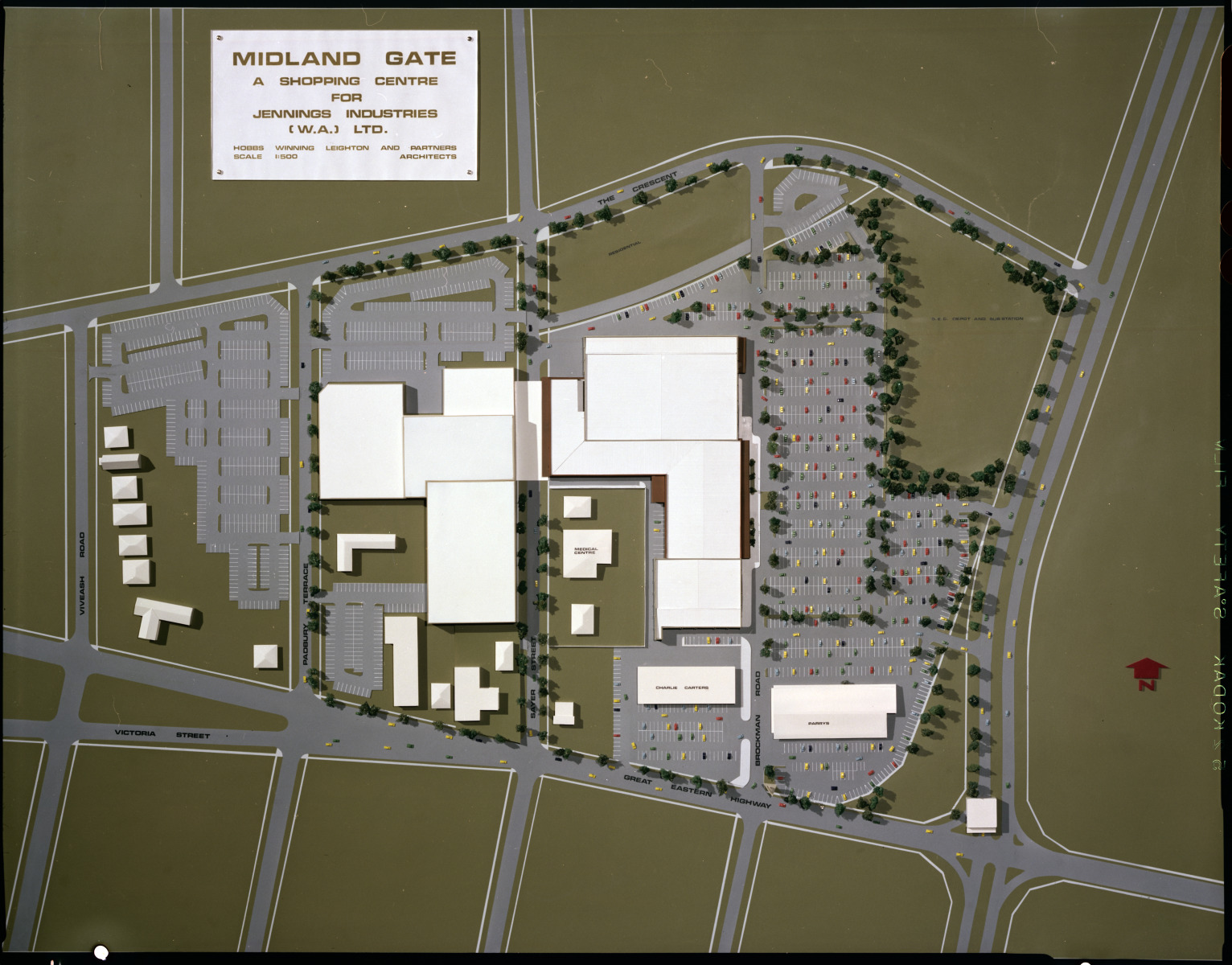 Architectural model of the proposed Midland Gate Shopping Centre ...