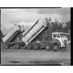 Bell Bros. semi trailer with buckets tipped up