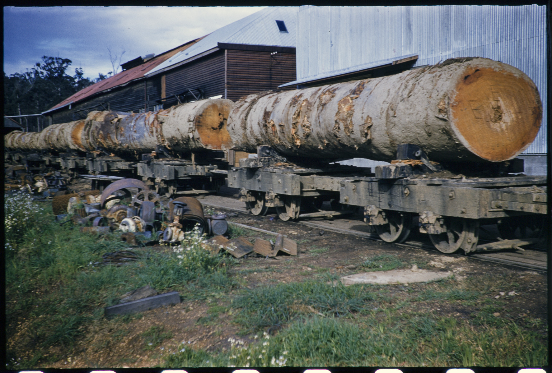 Timber on a jinker at mill, Pemberton, Sept. '58 - JPG 714.7 KB