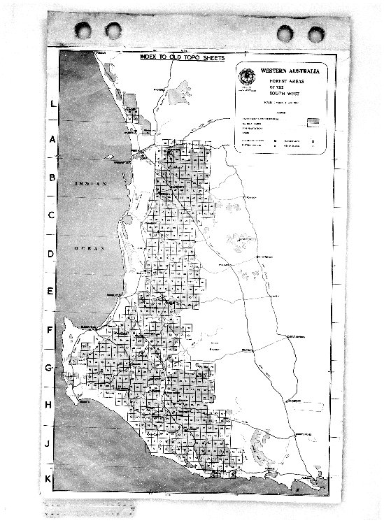 Forests Department 20 chain topographical index map - JPG 115.5 KB